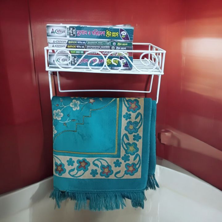 Elegant White Quran Sharif Display Stand – Sturdy Iron Wall Shelf – 2 ...