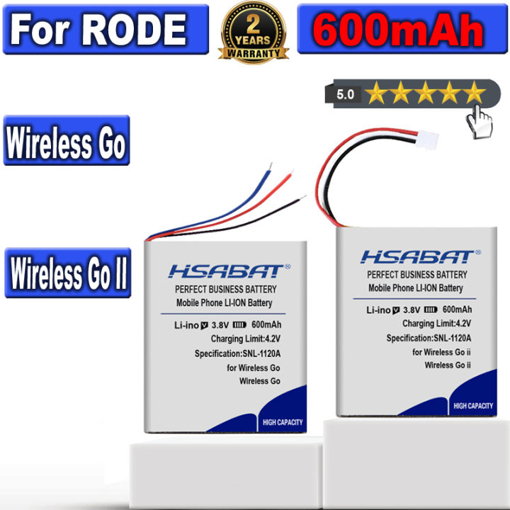 HSABAT 600mAh Battery for RODE Wireless Go II / Go wireless microphone ...