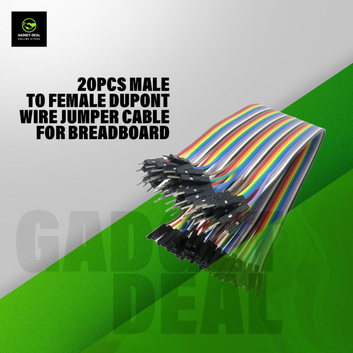 20pcs Male to female Dupont Wire Jumper Cable for Breadboard | Daraz.com.bd