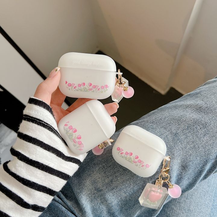 【FUPANG】tulip flower Send the cute girl AirPods 3 case 2021 AirPod 1 2 ...