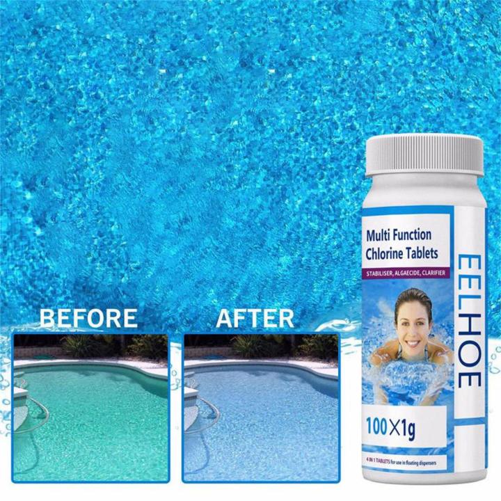 100pcs/Box Swimming Pool Cleaning Tablet Chlorine Bromine Tablets ...