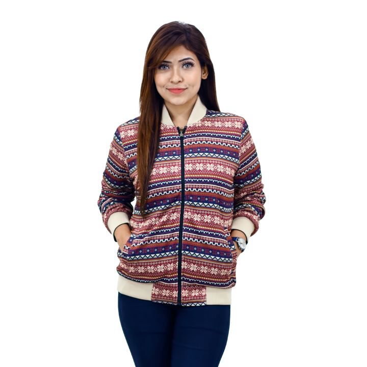Printed Reversible Ladies Winter Jacket | Stylish & Trendy Women's ...