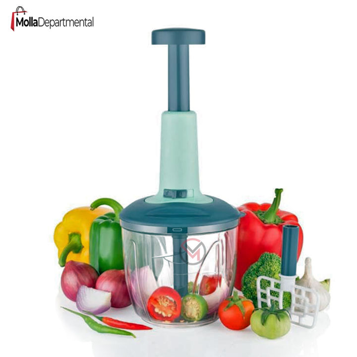 Refined Taste - Push Chopper Plastic Vegetable Chopper Cutter ...