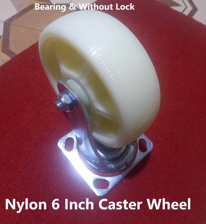 Industrial Without Lock 6 Inch Nylon 6 Inch Caster Wheels With Bearing ...