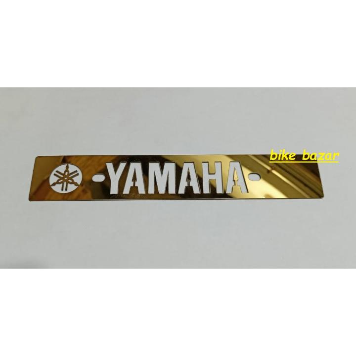 Yamaha Name Plate Stainless Steel - Bike Number Plate Metal Logo Golden ...