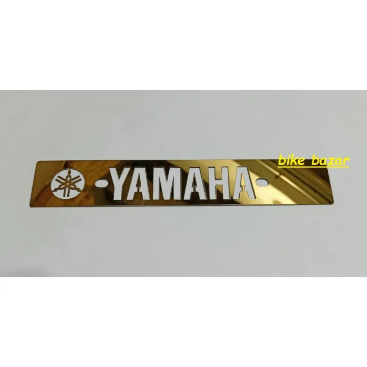 Yamaha Name Plate Stainless Steel - Bike Number Plate Metal Logo Golden ...