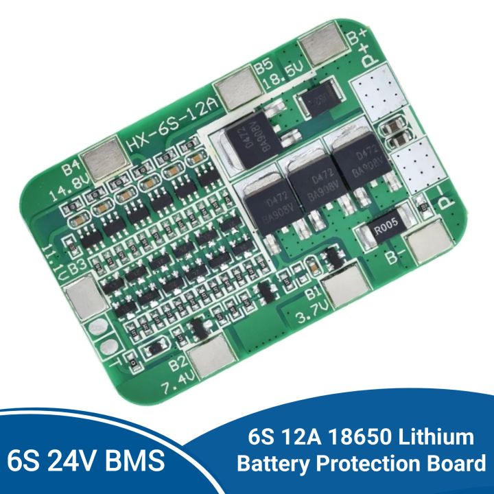 6S 12A 24V PCB BMS Protection Board For 6 Pack 18650 Li-ion Lithium ...