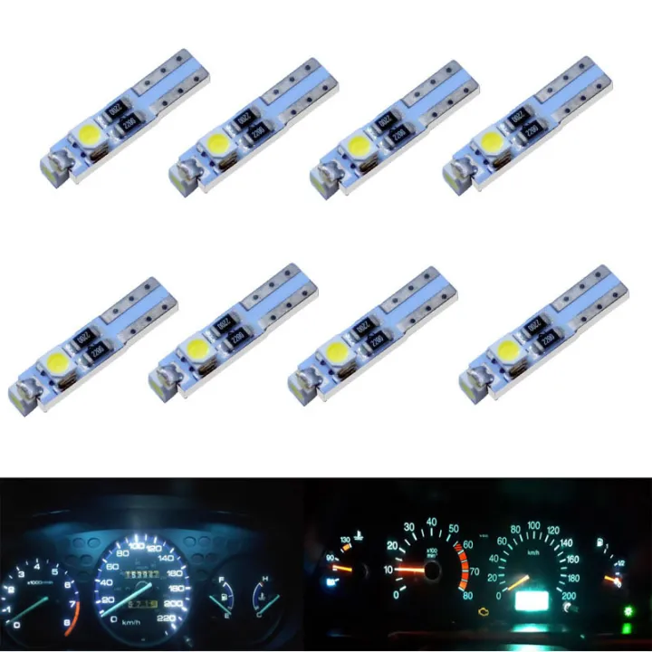 【Latest Style】 8pcs T5 LED wedge LED Light Car Dashboard Instrument ...