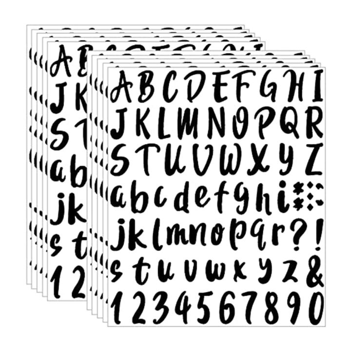 10 Sheets Vinyl Letters Numbers Kit Letter Stickers (Black) | Daraz.com.bd