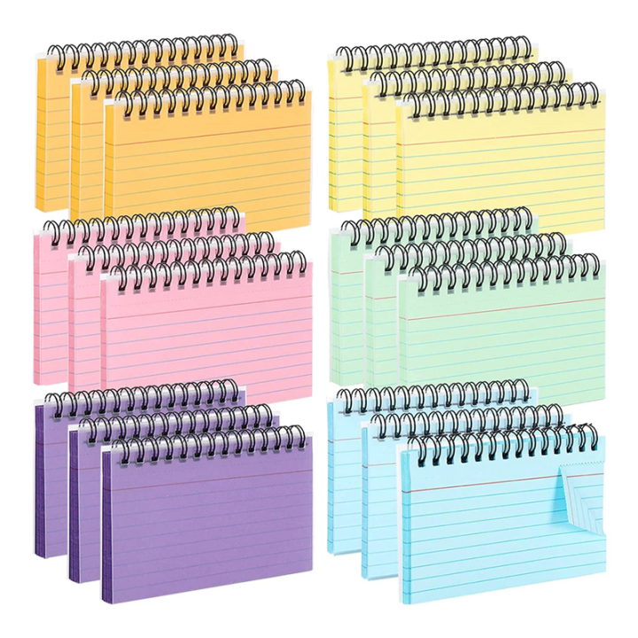 18 Pack Multicolor Index Cards with Clear Pvc Cover Screw Binding Index ...
