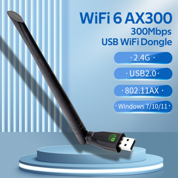 WIFI 6 802.11ax USB WiFi Dongle Wireless Adapter Network Card 2.4GHz 5BDI Antenna For PC Laptop ...