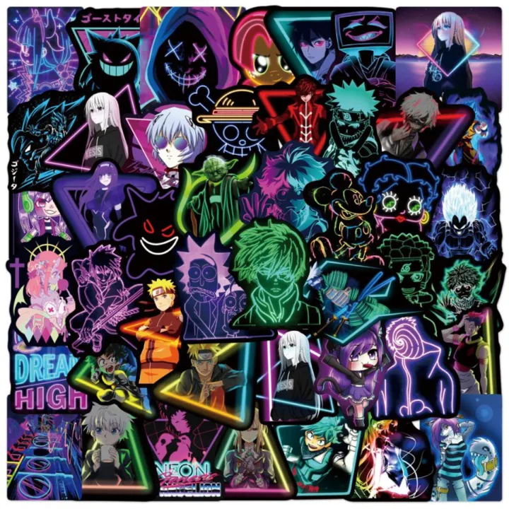 25Pcs/SET Mix Anime Neon Style Naruto One Piece & Many Random PVC ...