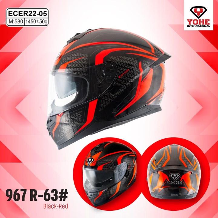 Yohe Full Face Helmet 967R-63#A - Red | Daraz.com.bd