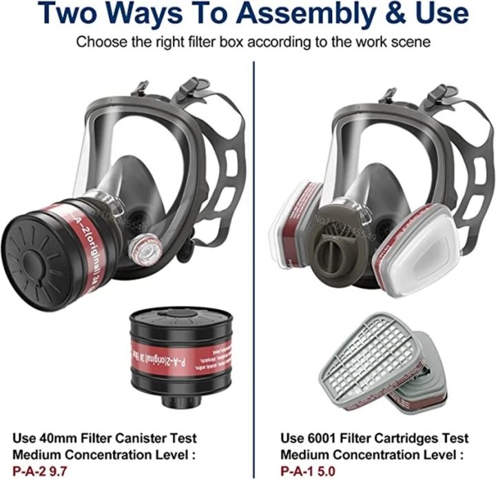 Gas mask full face mask respirator paint chemical pesticide laboratory ...