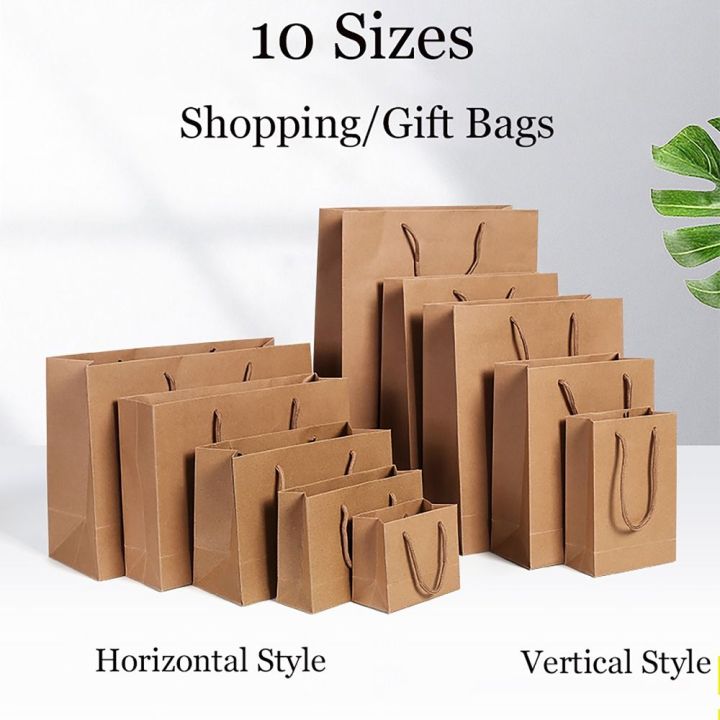 with Handles Kraft Paper Bags Convenient Vertical Horizontal Party ...