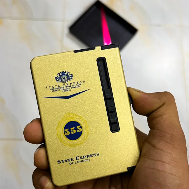 Gas Lighter Inside Cigarette Box Case Cigarette Holder Automatic ...