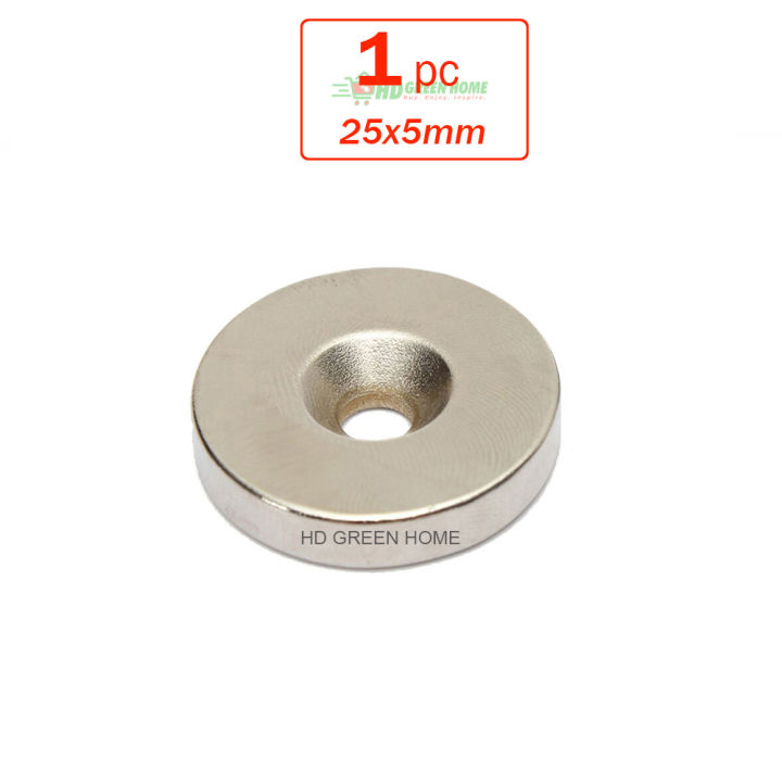 Round 25x5mm with 5mm Hole Neodymium Magnet Powerful Disk N35 NdFeB ...