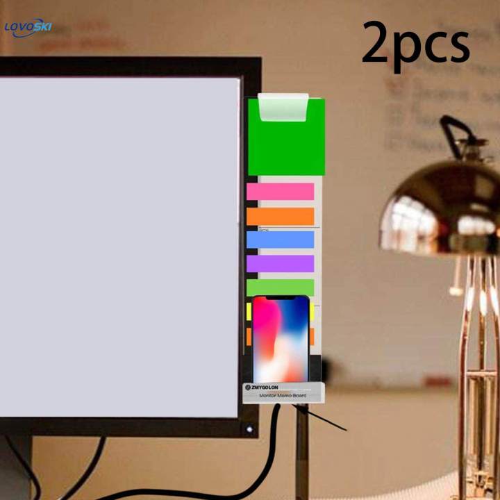 2Pcs Monitor Message Board Sticky Notes Holder for Stationery Name Card ...