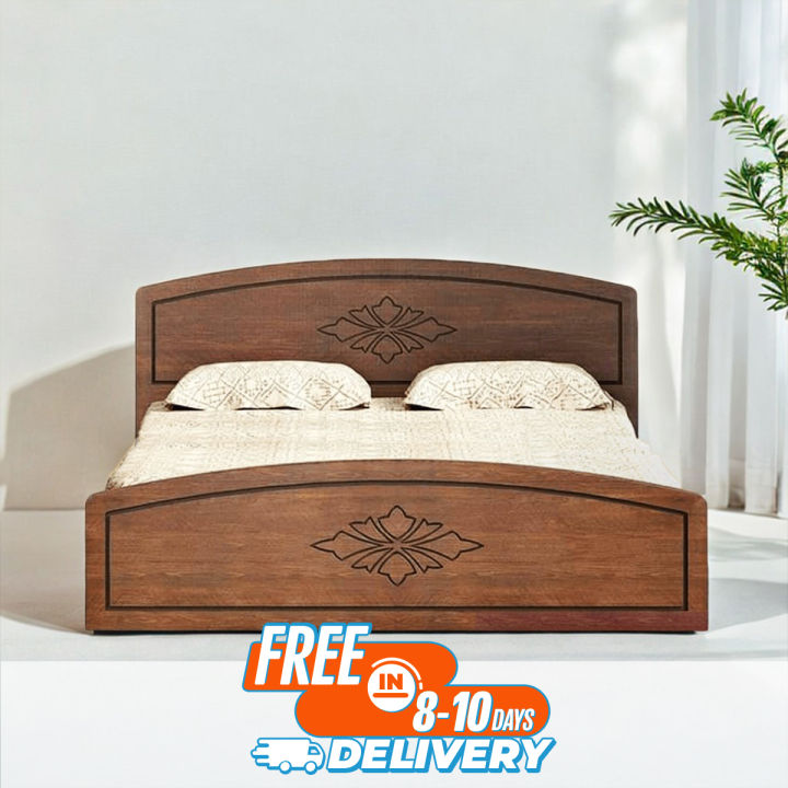 Malaysian Process Wood (MDF) khat/bed single size with floral headstand ...