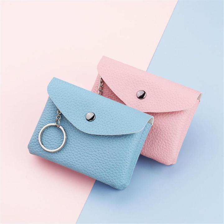 (New) key holder wallet card holder keychain mini wallet PU leather ...