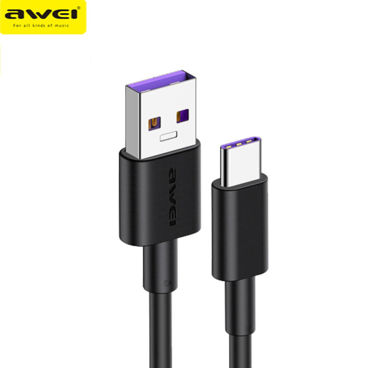 Awei Cl-10 Usb Short Cable type c (30 Cm) Fast Charging Nylon Braided ...