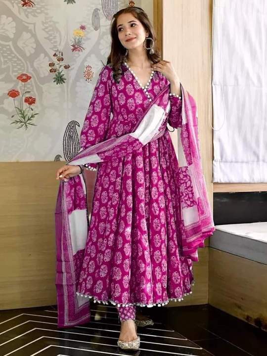 Linen Ready Made Gown Designed Long Salwar Kamez Orna For Stylish Women ...