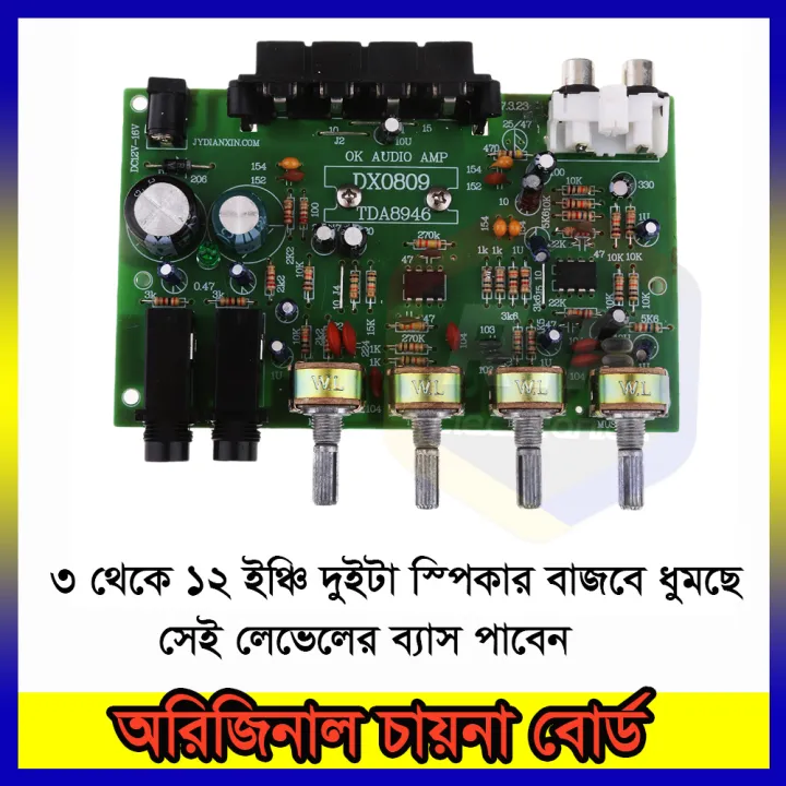 DX0809 Class D Power Amplifier 40W×2 DC12V with Microphone Dual Channel ...