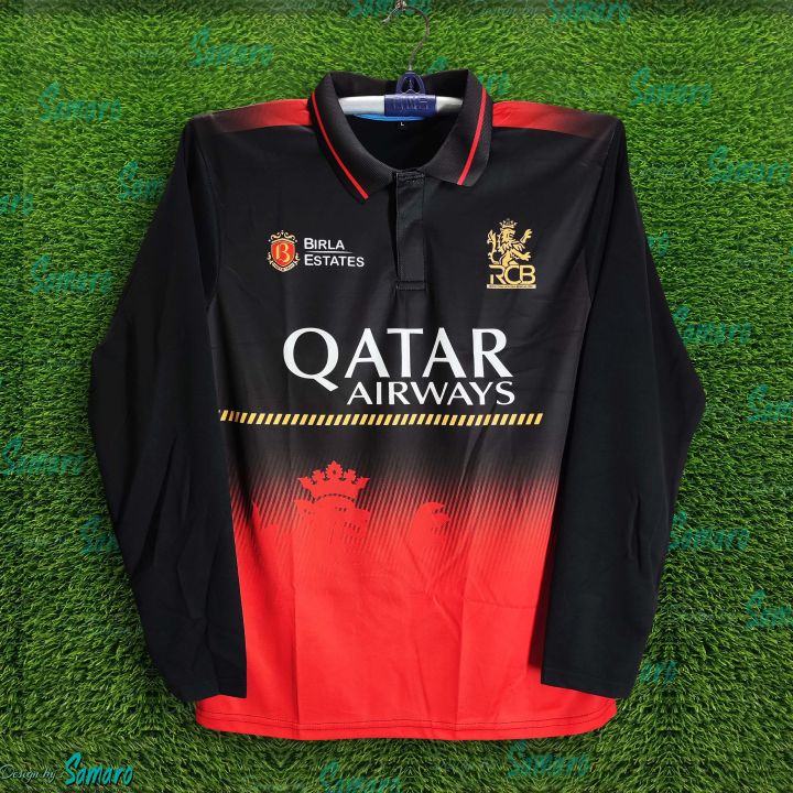 Royal Challengers Bangalore Full Sleeve Polo IPL Jersey For Men - RCB ...