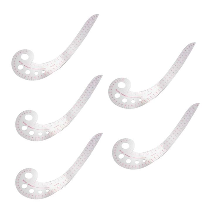 5pcs 11.8 inch Long Comma Shaped Plastic Transparent French Curve Ruler ...