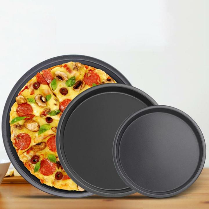 Nonstick Pizza Pan Set 3 Pieces Black Colour (Oven Proof) | Daraz.com.bd