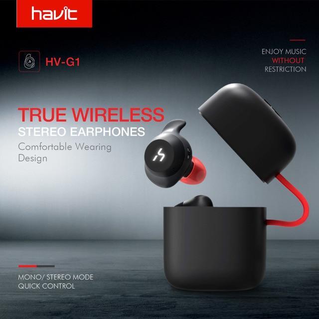 HAVIT G1 Series TWS True Wireless Earbuds With Wireless Charging Box ...