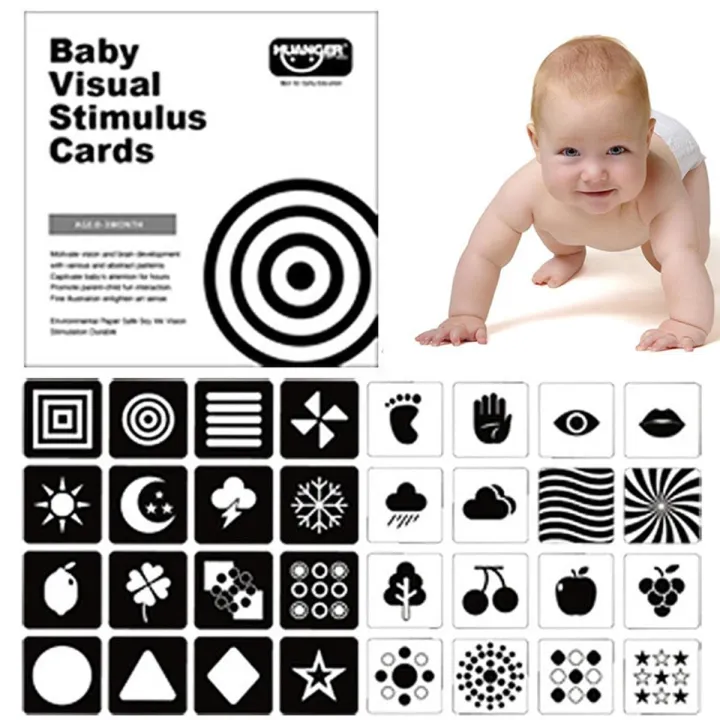 0-36 Months Montessori Black White Color Cards Early Educational Baby ...