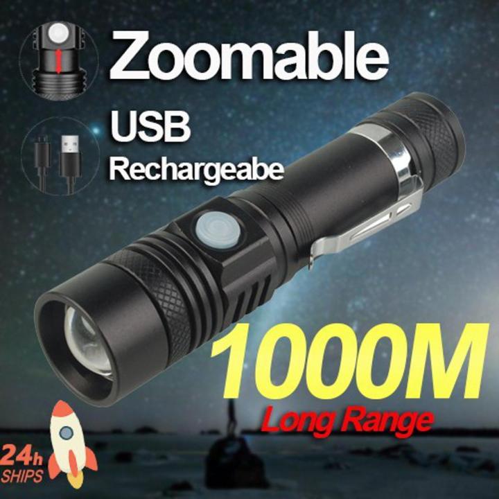 Usb Rechargeable Zoom Torch T6 LED Hand Lamp 18650 Battery Flash Light ...