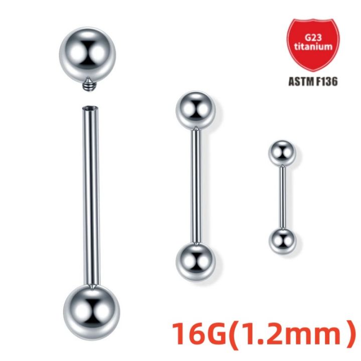 [ New ]F136 Titanium Internal Teeth Double-Headed Ball Straight Bar ...
