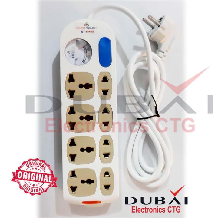 Safe Touch ST-0455 ,( 6 Feet Long Cable ) 8Port Multiplug Heavy Duty ...