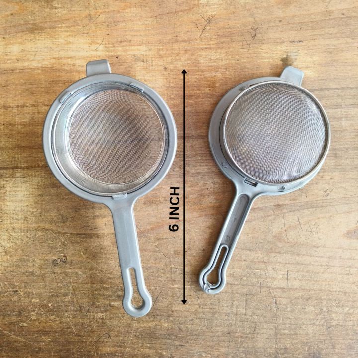 Stainless Steel Mesh Strainer for Kitchen, Mesh Strainers with Plastic ...