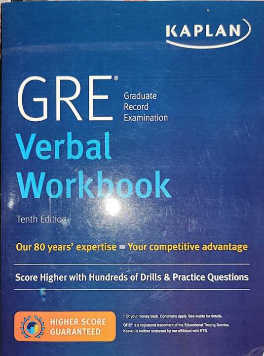 GRE Verbal Workbook (Kaplan Test Prep) | Daraz.com.bd