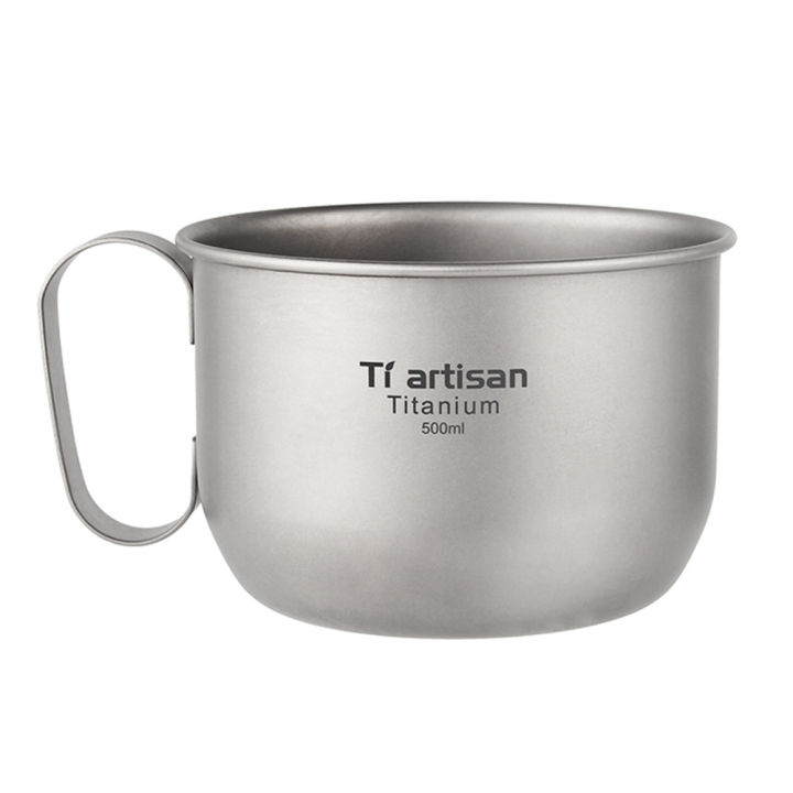 【mogge Store】500ml Camping Mug Titanium Cup Tourist Tableware Picnic Utensils Outdoor Kitchen ...