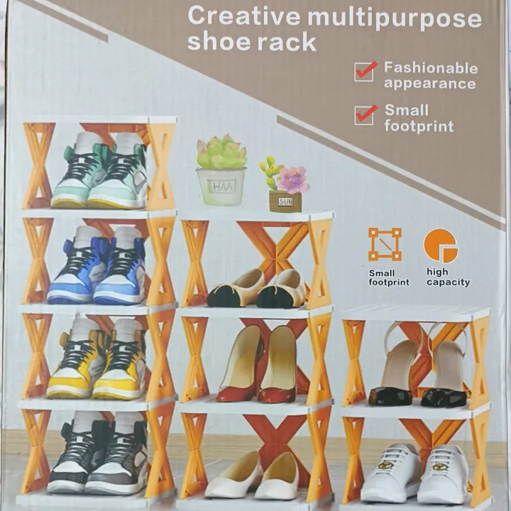 6 Layers Design Small Space Smart Rack with X-Shaped Sides and Flat ...