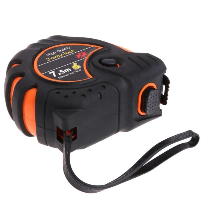 5m 7.5m Retractable Tape Measure 3-Way-Lock Metric Rubber Measuring ...
