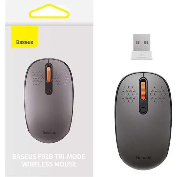 Baseus F01B Tri-Mode Wireless Mouse - B lack | Daraz.com.bd