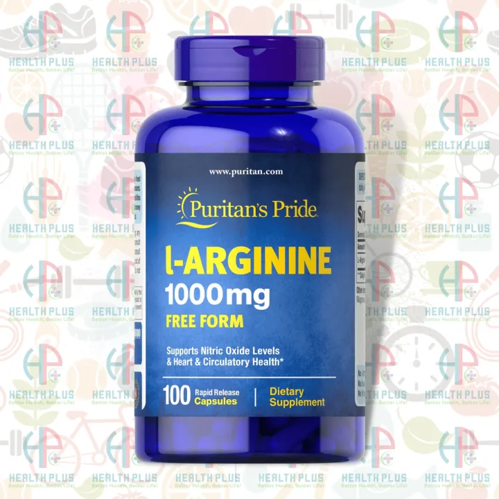 Puritan’s Pride L-Arginine 1000mg Capsules – 100 Count, Essential Amino ...