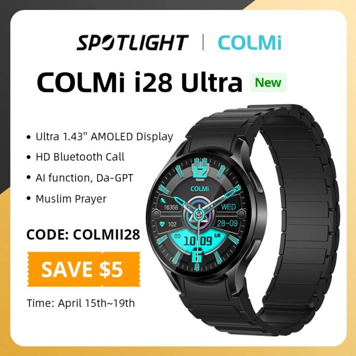 COLMI i28 Ultra AI Smartwatch AMOLED Display, Built-in AI Da-GPT ...
