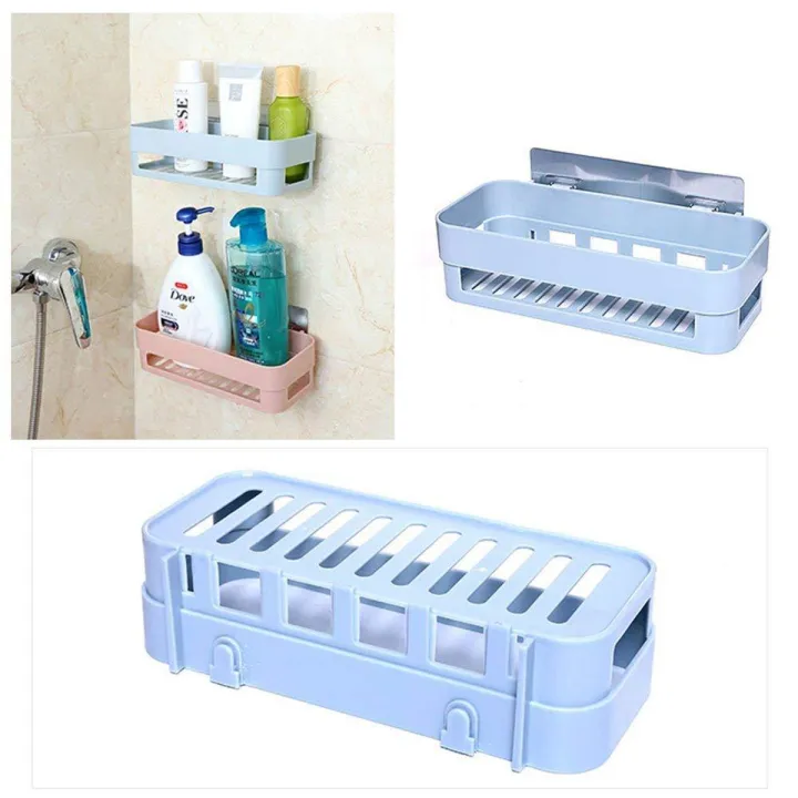 Wall Mounted Bathroom Storage Rack Plastic Bathroom Shelf Organizer for ...