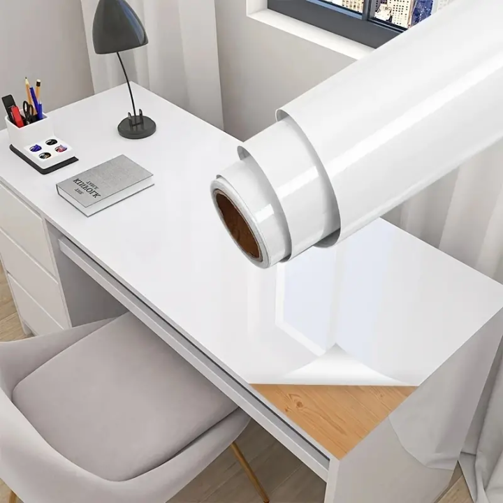 60x120cm White Vinyl Contact Paper Decorative Self Adhesive Shelf Liner ...