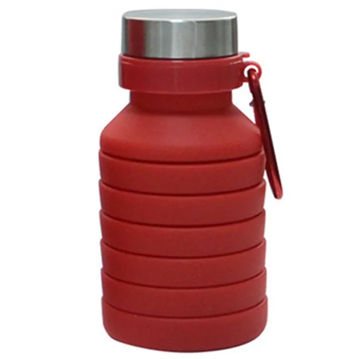 550ML Foldable Collapsible Telescopic Silicone Water Bottle Outdoor Water Cups Red | Daraz.com.bd