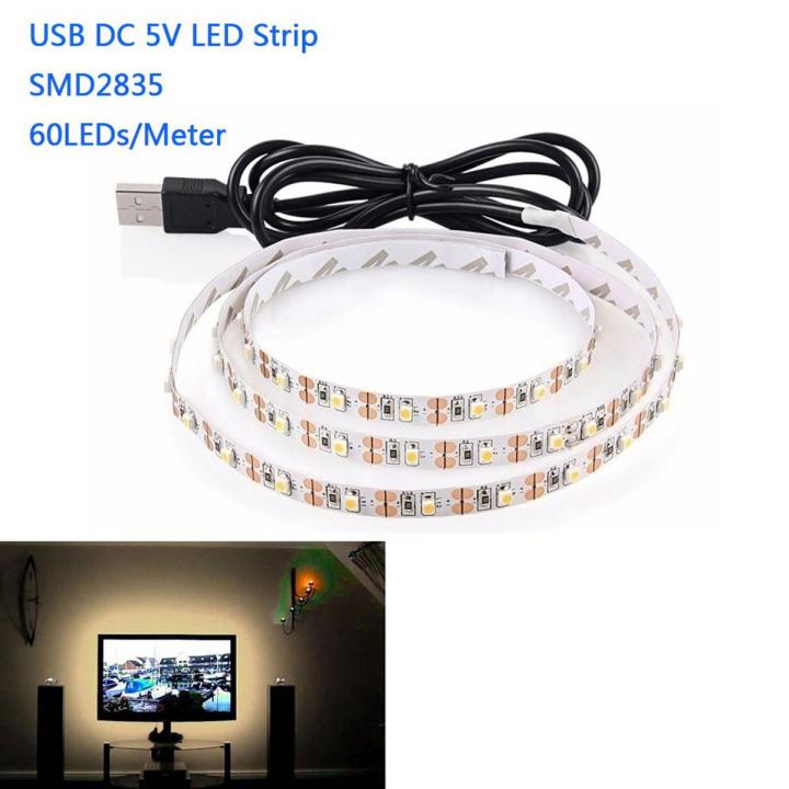 Usb led স্ট্রিপ লাইট 1m 2m 3m 4m 5m/উষ্ণ সাদা/সাদা/rgb 2835 ব্যাকলাইটিং ...