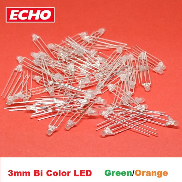10pcs - 3mm LED Bi Color Common Cathode 3 Pin Green / Orange For LED TV ...
