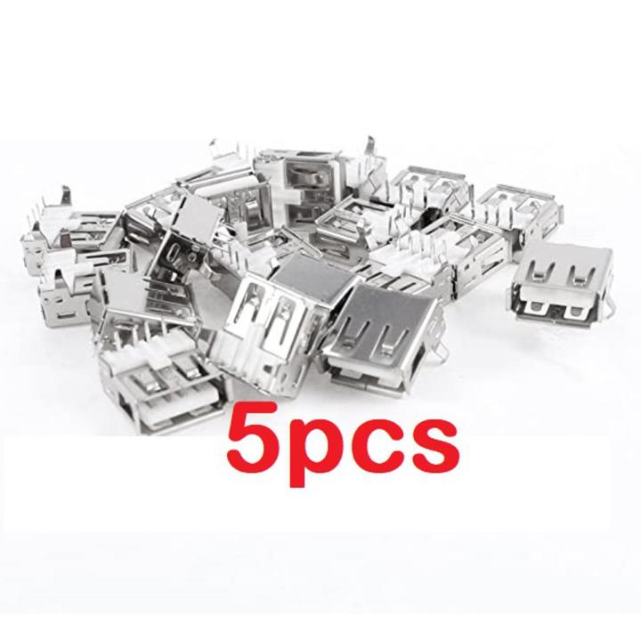 5Pcs-ANGLE Pin FEMALE USB SOCKET USB2 Angle 90 Degree Pin Socket Type-A 4 Pin USB Female Socket ...