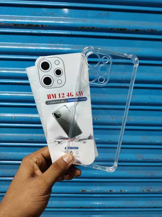 for xiaomi redmi 12 4g soft clear transaparent back cover | Daraz.com.bd